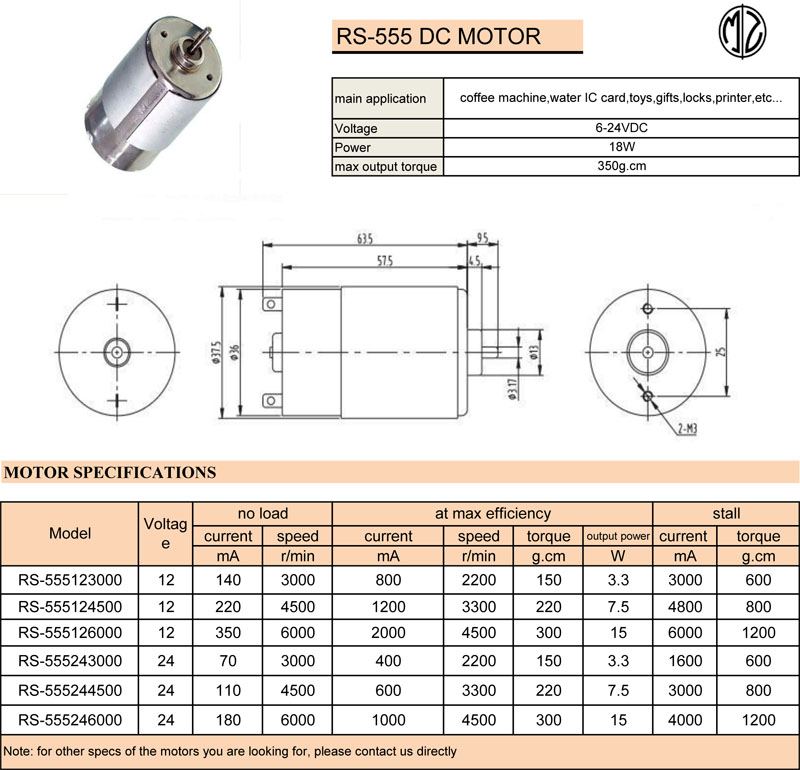RS-555 - Ningbo Mingz Motor Co.,Ltd
